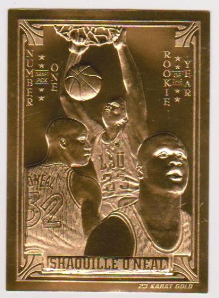 23 kt Gold - Shaquille O'Neal 1994 Classic Gold Card (1/24,900 ...