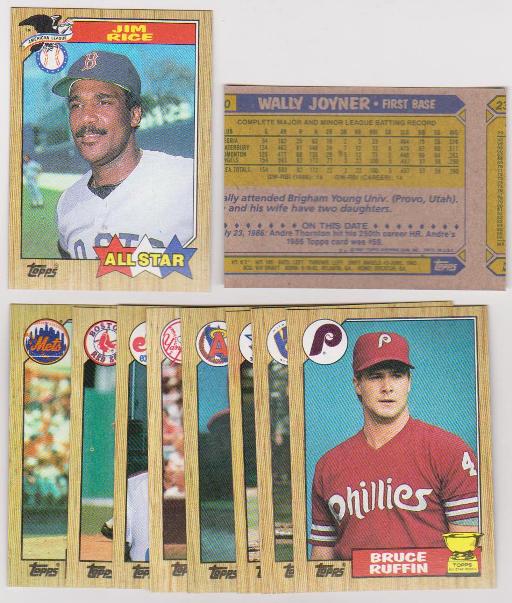 ERROR LOT - 10 Different 1987 Topps Baseball Wrong Back Errors w/ Jim ...