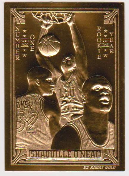 23 kt Gold - Shaquille O'Neal 1994 Classic Gold Card (1/24,900 ...