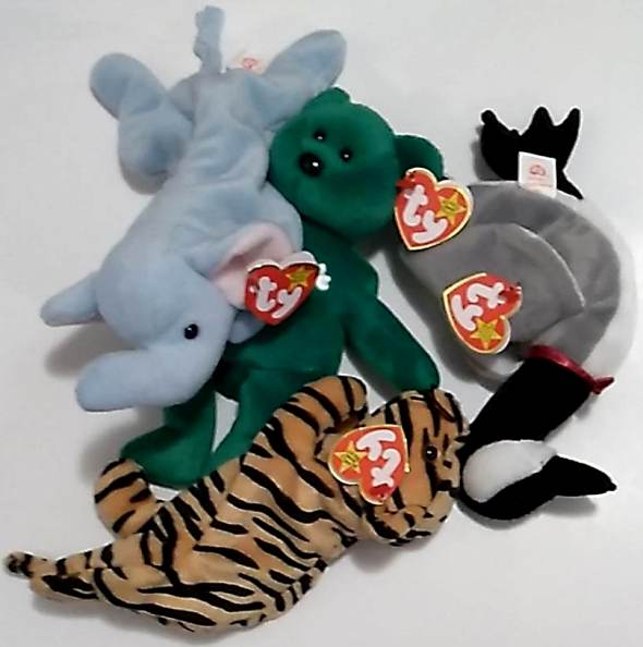 4 Different Ty Beanie Babies - 1995-1998 - w/ Erin The Bear + More ...