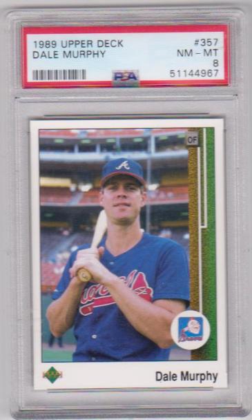 Graded PSA NM-MT 8 - Dale Murphy 1989 Upper Deck #357 Card | Property Room