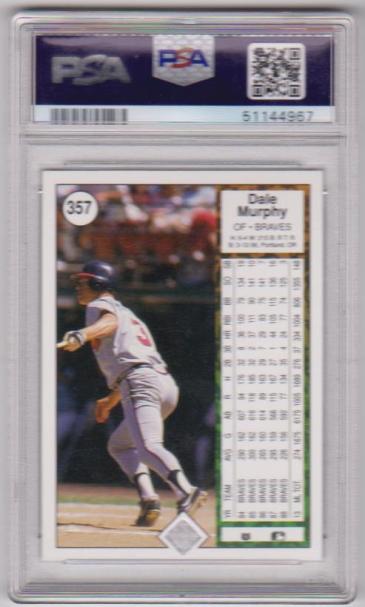Graded PSA NM-MT 8 - Dale Murphy 1989 Upper Deck #357 Card | Property Room