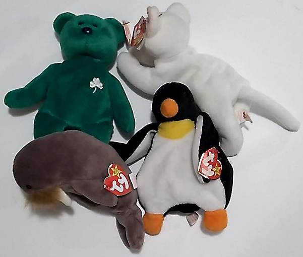 4 Different Ty Beanie Babies - 1993-1997 - w/ Erin The Bear + More ...