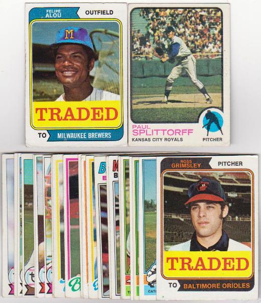 25 Different 1970's Topps Baseball Cards (1973-1979) w/ Felipe Alou ...