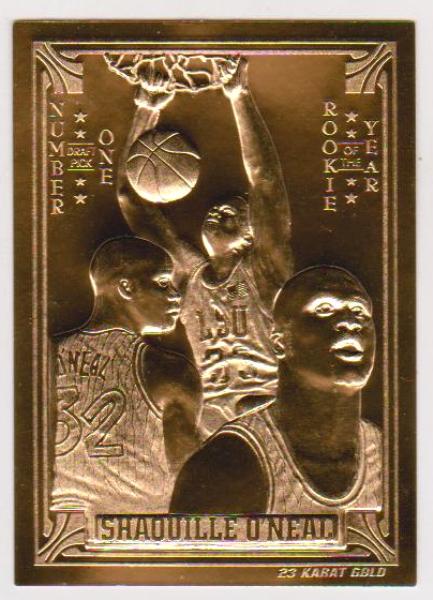 23 kt Gold - Shaquille O'Neal 1994 Classic Gold Card (1/24,900 ...