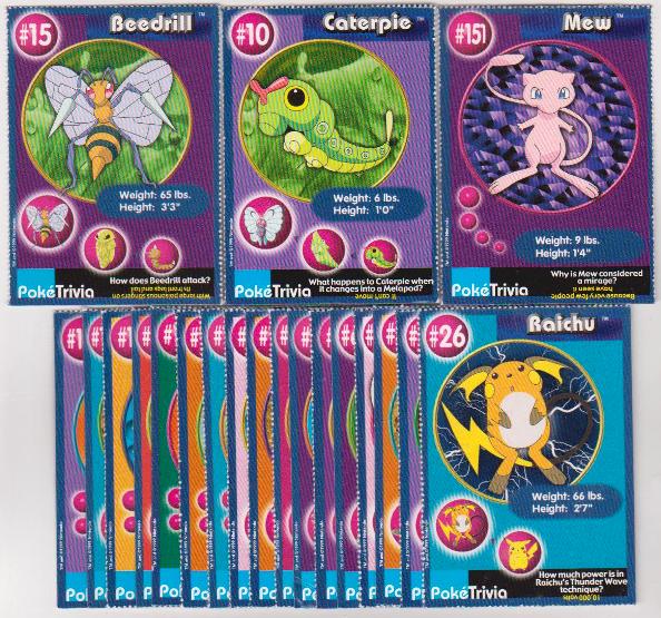 20 Different 1999 Pokemon Master Trainer Cards From Burger King Set w ...
