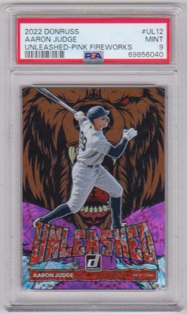 Graded PSA Mint 9 - Aaron Judge 2022 Donruss Unleashed Pink Fireworks # ...