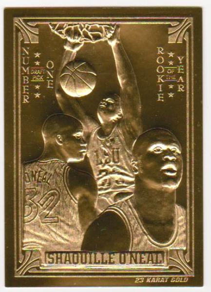 23 kt Gold - Shaquille O'Neal 1994 Classic Gold Card (1/24,900 ...