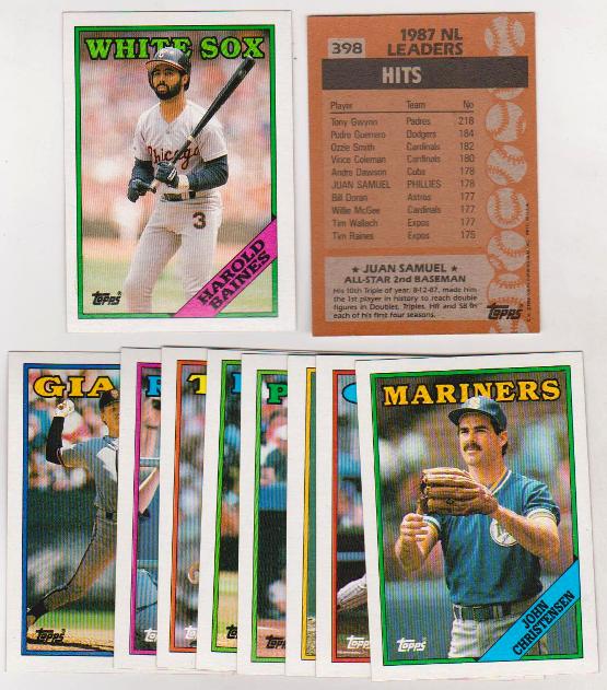 ERROR LOT - 10 Different 1988 Topps Baseball Wrong Back Errors - Harold ...