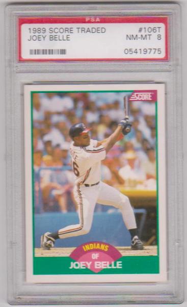 PSA 8 1989 Score Traded Joey Albert Belle #106T Rookie Card | Property Room