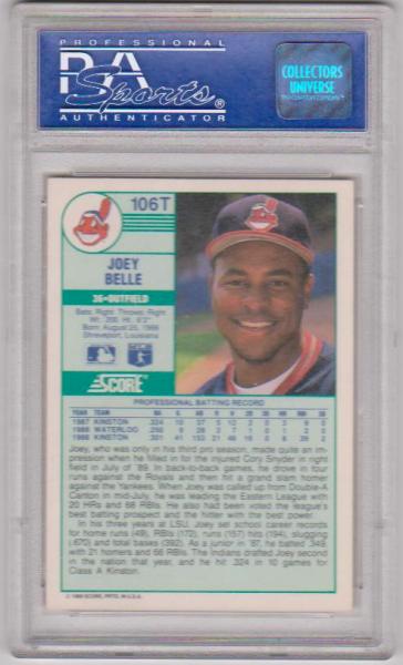PSA 8 1989 Score Traded Joey Albert Belle #106T Rookie Card | Property Room