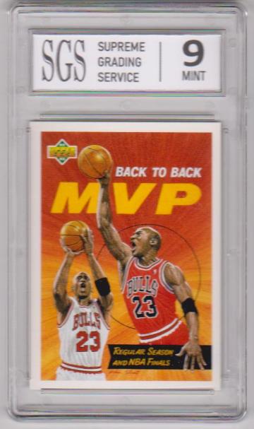Graded Mint 9 - Michael Jordan 1992-93 Upper Deck Back To Back MVP #67 ...