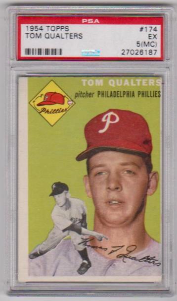 Graded PSA EX 5 (MC) - Tom Qualters 1954 Topps #174 Card | Property Room