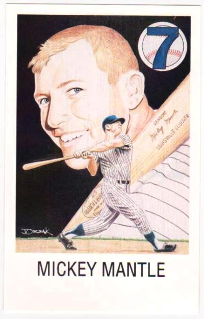 MICKEY MANTLE Unused Postcard - 1991 Magnum Comics Postcard #1 - HOF'er ...