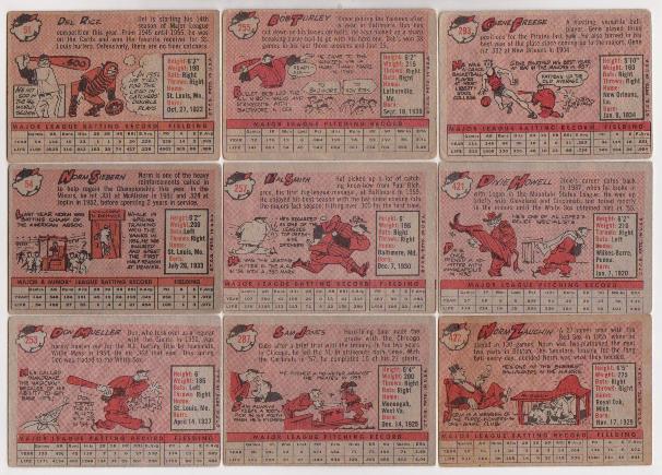 9 Different 1958 Topps Baseball Cards - Vintage Collection | Property Room