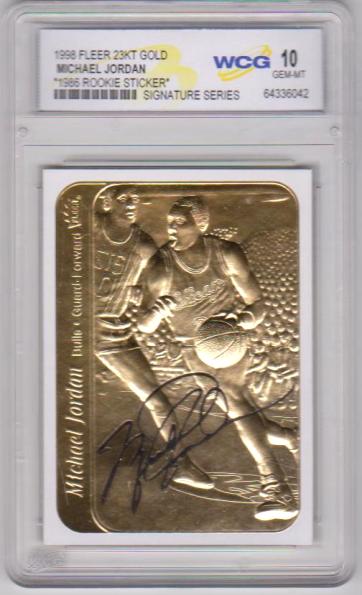 Graded Gem Mint 10 - Michael Jordan 1998 Fleer '86 Rookie Sticker 23 Kt ...