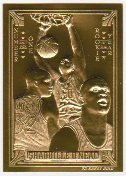 23 kt Gold - Shaquille O'Neal 1994 Classic Gold Card (1/24,900 ...