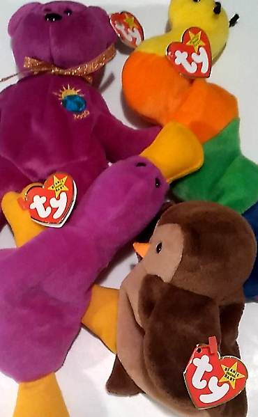 4 Different Ty Beanie Babies - 1993-1999 - w/ Millennium The Bear ...