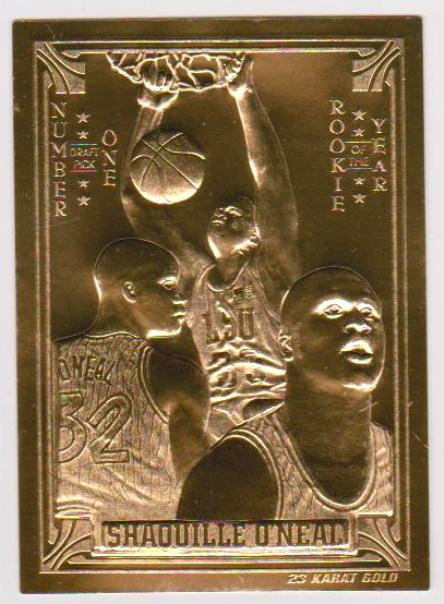 23 kt Gold - Shaquille O'Neal 1994 Classic Gold Card (1/24,900 ...
