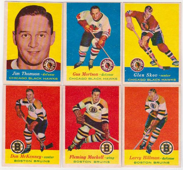 6 Different 1957-58 Topps Hockey Cards - Vintage Lot | Property Room