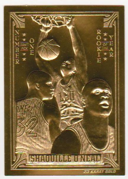 23 kt Gold - Shaquille O'Neal 1994 Classic Gold Card (1/24,900 ...