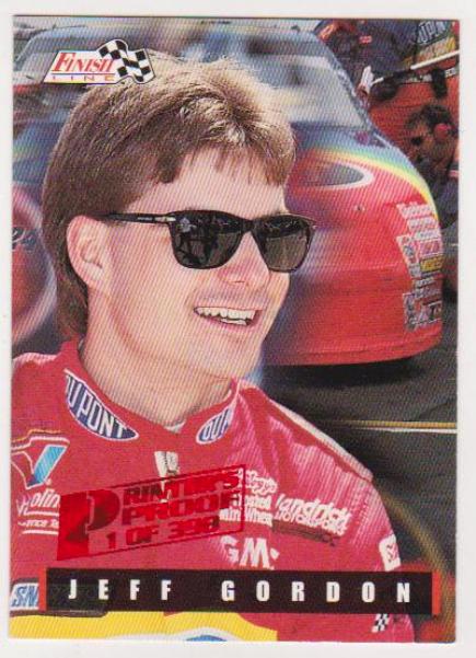 Rare - JEFF GORDON 1995 Finish Line PRINTER'S PROOF Insert Card - 1 of ...