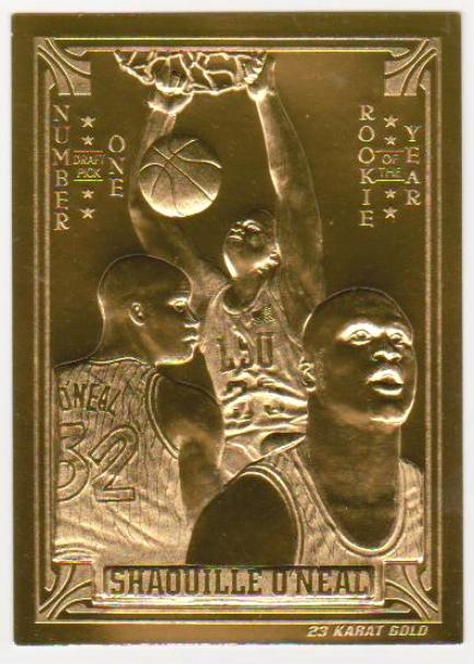 23 kt Gold - Shaquille O'Neal 1994 Classic Gold Card (1/24,900 ...