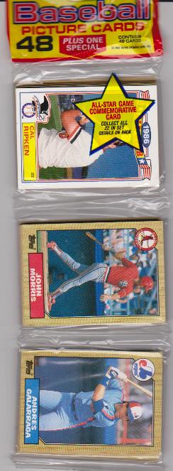1987 Topps Baseball 49 Card Rack Pack w/ Cal Ripken On Front | Property ...