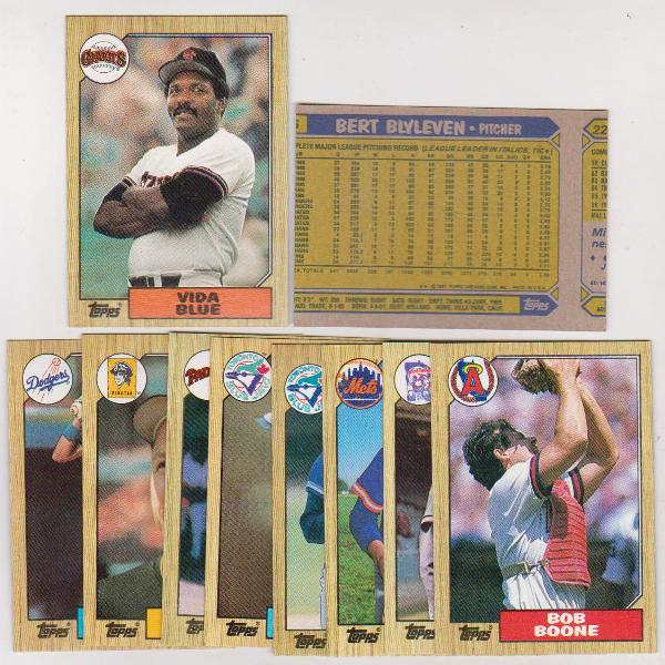 ERROR LOT - 10 Different 1987 Topps Baseball Wrong Back Errors - Vida ...