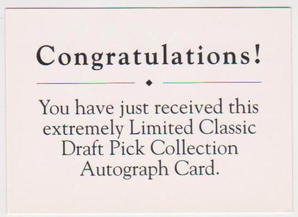 Signed - Pat Falloon 1991 Classic Draft Picks Certified Autographed ...