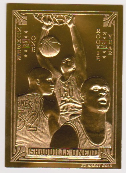 23 kt Gold - Shaquille O'Neal 1994 Classic Gold Card (1/24,900 ...