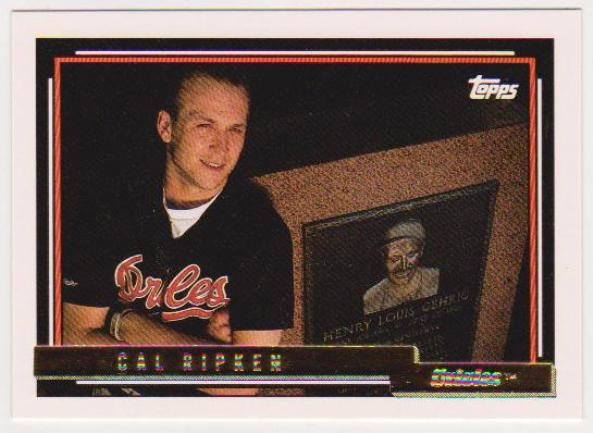 1992 Topps Gold Pre-Production Cal Ripken, Jr. #40 Sample Card ...