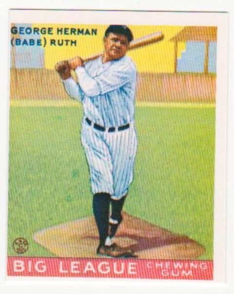 1933 Goudey Babe Ruth #144 Reprint Baseball Card | Property Room