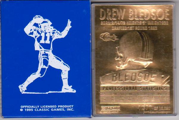 23 kt Gold - Drew Bledsoe 1995 Classic Gold Card In Original Box - Only ...