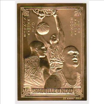 23kt Gold - Shaquille O'Neal 1994 Classic Gold Card (1/24,900 ...