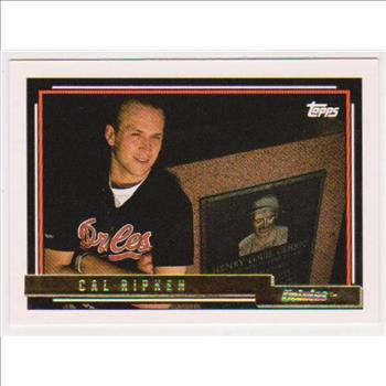 1992 Topps Gold Pre-Production Cal Ripken, Jr. #40 Sample Card ...