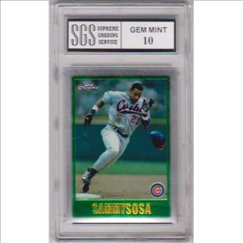 Graded Gem Mint 10 - Sammy Sosa 1997 Topps Chrome #102 Card | Property Room