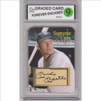 Graded Mint 9 - Mickey Mantle Supreme Cuts Facsimile Autograph Die Cut ...