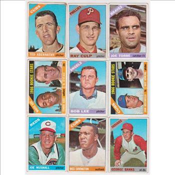 9 Different 1966 Topps Baseball Cards - Vintage Lot | Property Room