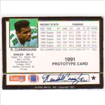 Signed - RANDALL CUNNINGHAM 1991 Action Packed Prototype - All-Pro ...