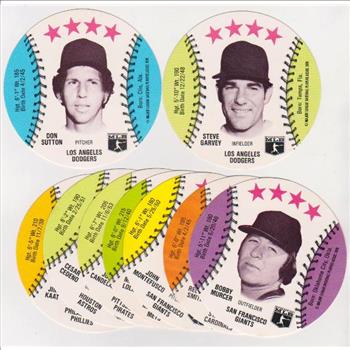9 Different 1976 Isaly's Baseball Discs w/ Steve Garvey + More ...
