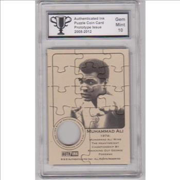 Graded Gem Mint 10 - Muhammad Ali Authenticated Ink Puzzle Prototype ...