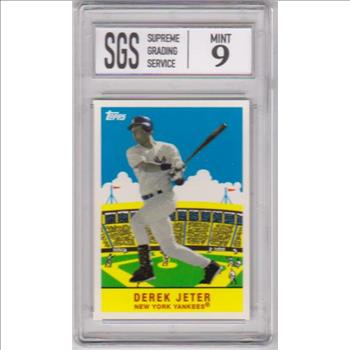 Graded Mint 9 - Derek Jeter 2007 Topps Flashback Fridays #FF2 Card ...