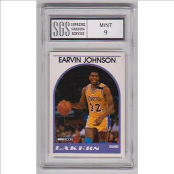 Graded Mint 9 - Magic Johnson 1989-90 Hoops #270 Card | Property Room