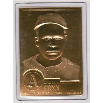 22 kt Gold - JIMMIE FOXX 2001 Danbury Mint Gold Card - HOF'er ...