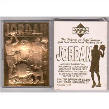 23 Kt Gold - Michael Jordan 1995 Upper Deck Gold Card In Box w/ COA ...