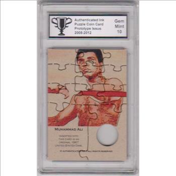 Graded Gem Mint 10 - Muhammad Ali Authenticated Ink Puzzle Prototype ...