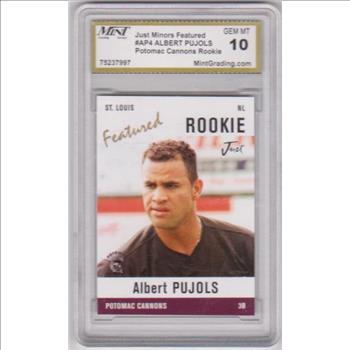 Graded Gem Mint 10 - Albert Pujols Just Minors #AP4 Potomac Cannons ...