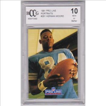 Rookie Graded BCCG 10 - Herman Moore 1991 Pro Line Portraits #281 Card ...