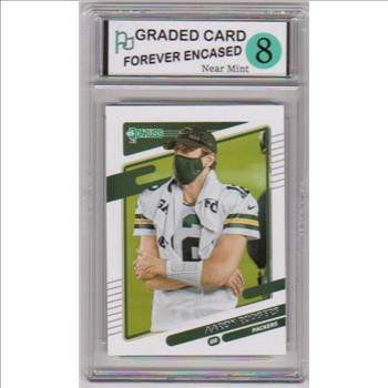 Graded Near Mint 8 - Aaron Rodgers 2021 Donruss #155 Card | Property Room